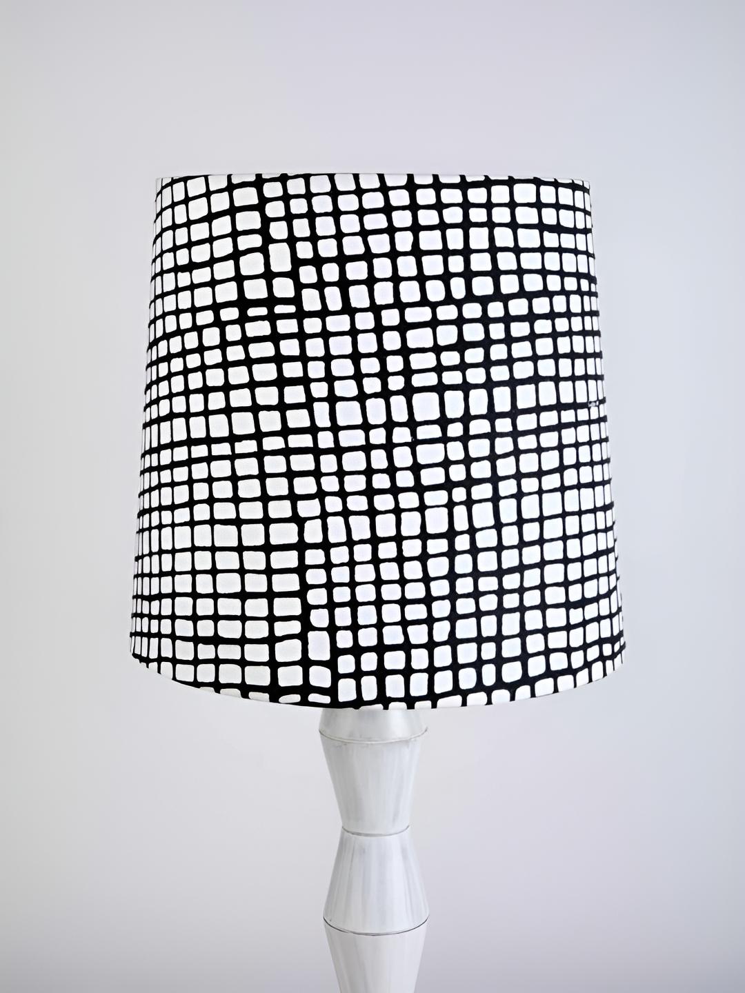 Buy FREEDOM TREE Grille White & Black Checked Printed Cylinder Shaped ...