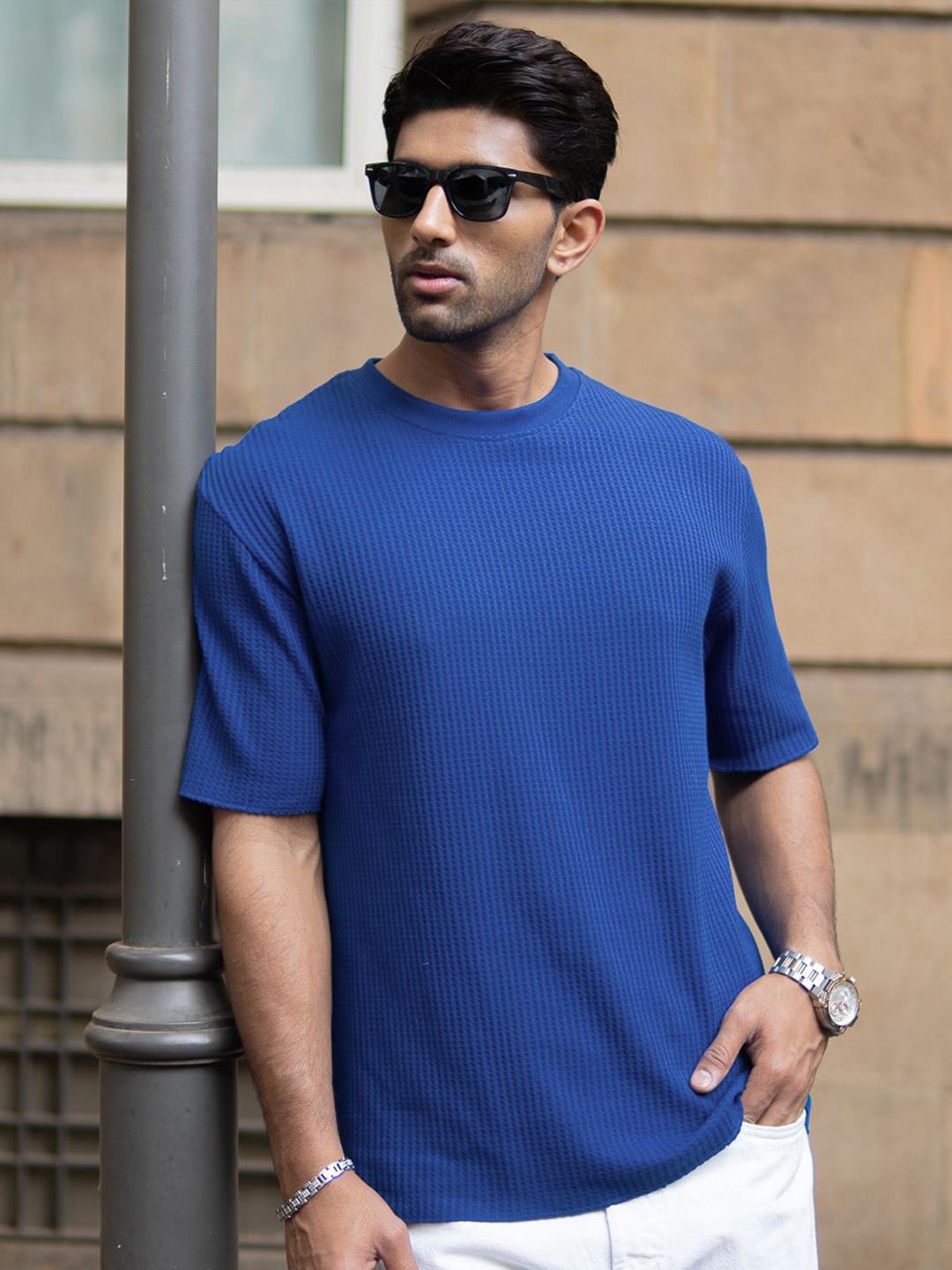 Buy Powerlook Men Drop Shoulder Sleeves Oversized T Shirt - Tshirts for ...
