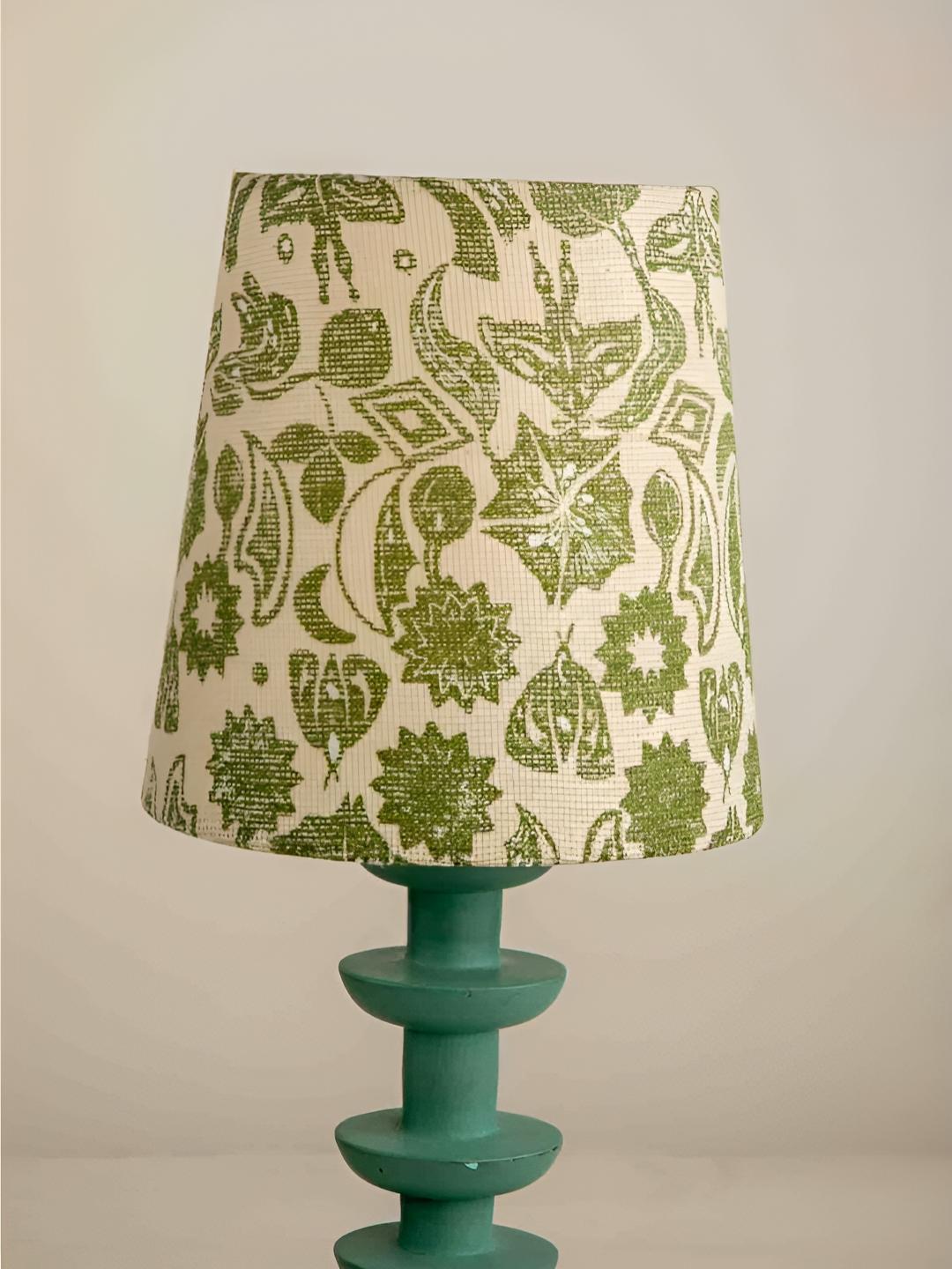 Buy FREEDOM TREE White Printed Metal Cylindrical Shaped Table Lamp ...
