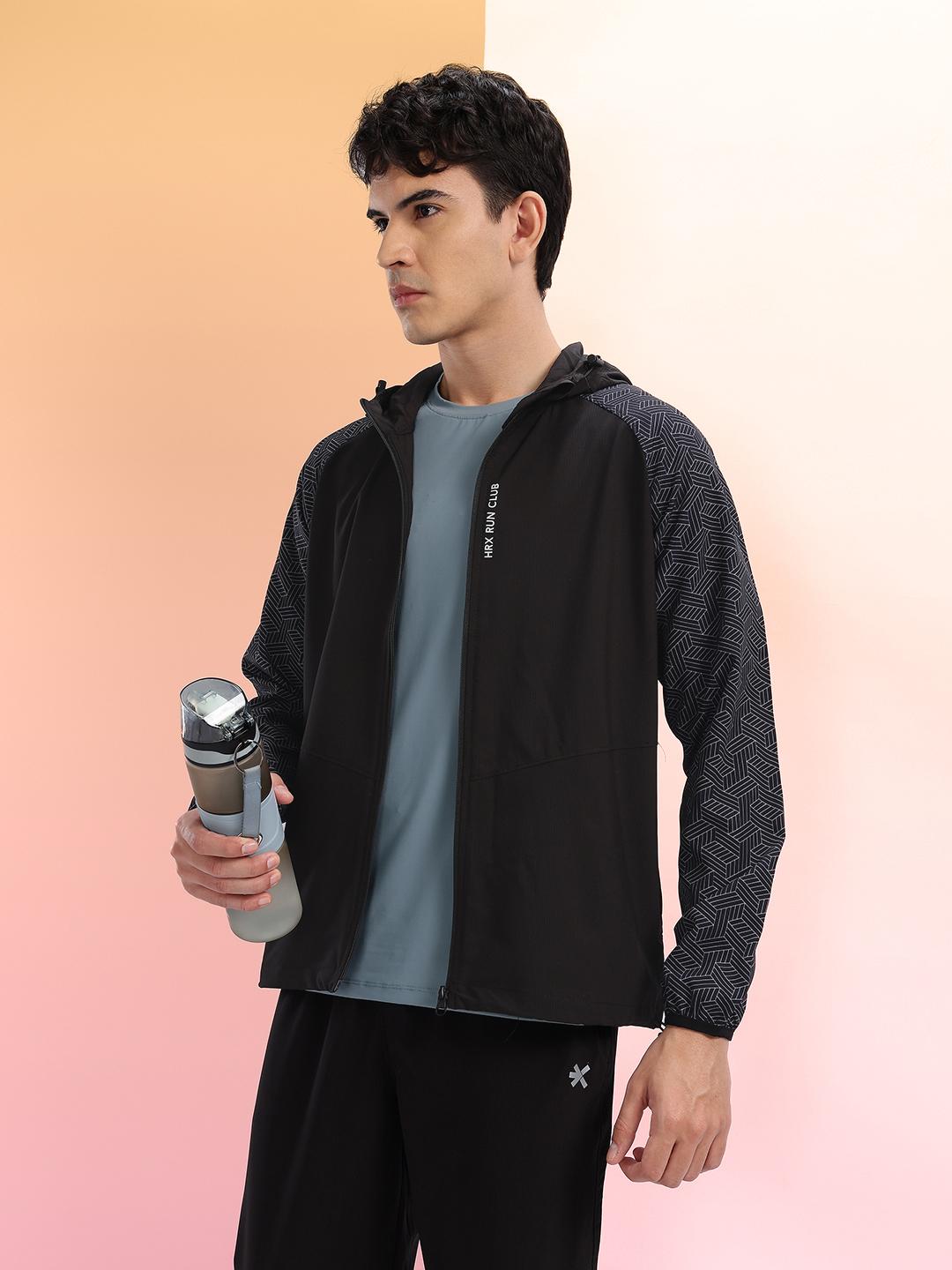 Buy HRX By Hrithik Roshan Geometric Print Rapid Dry Running Tracksuit ...