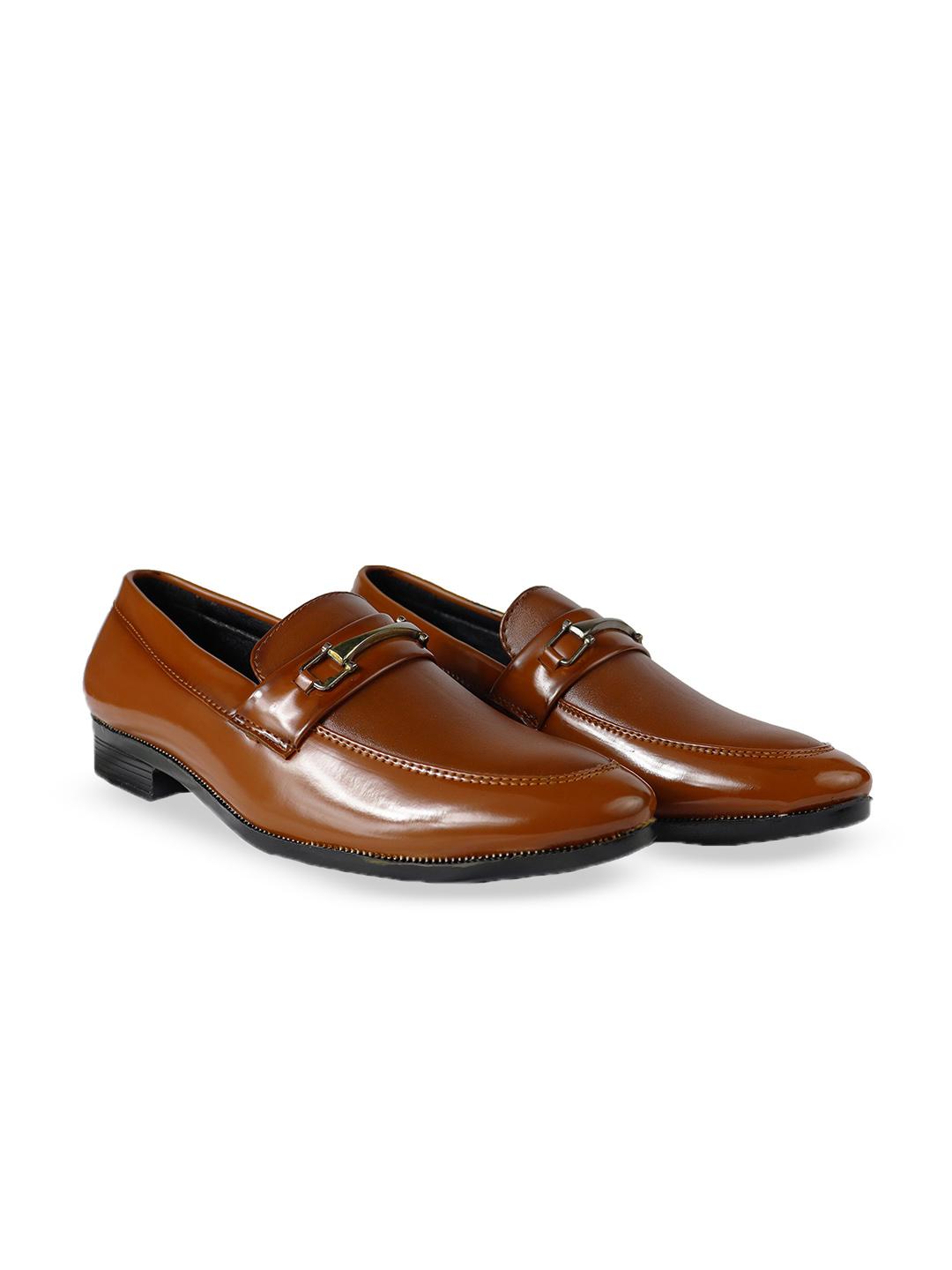 Buy HikBi Men Round Neck Leather Loafers With Buckle - Casual Shoes for ...