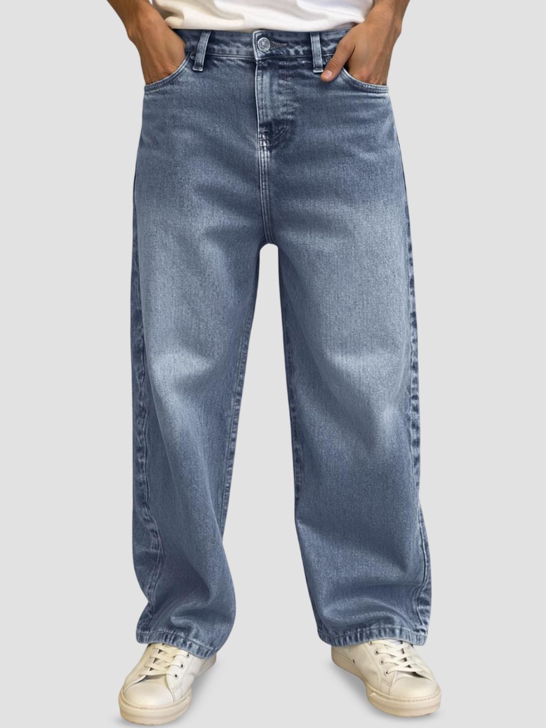 Buy Basixx Men Wide Leg Mid Rise Heavy Fade Jeans - Jeans for Men ...