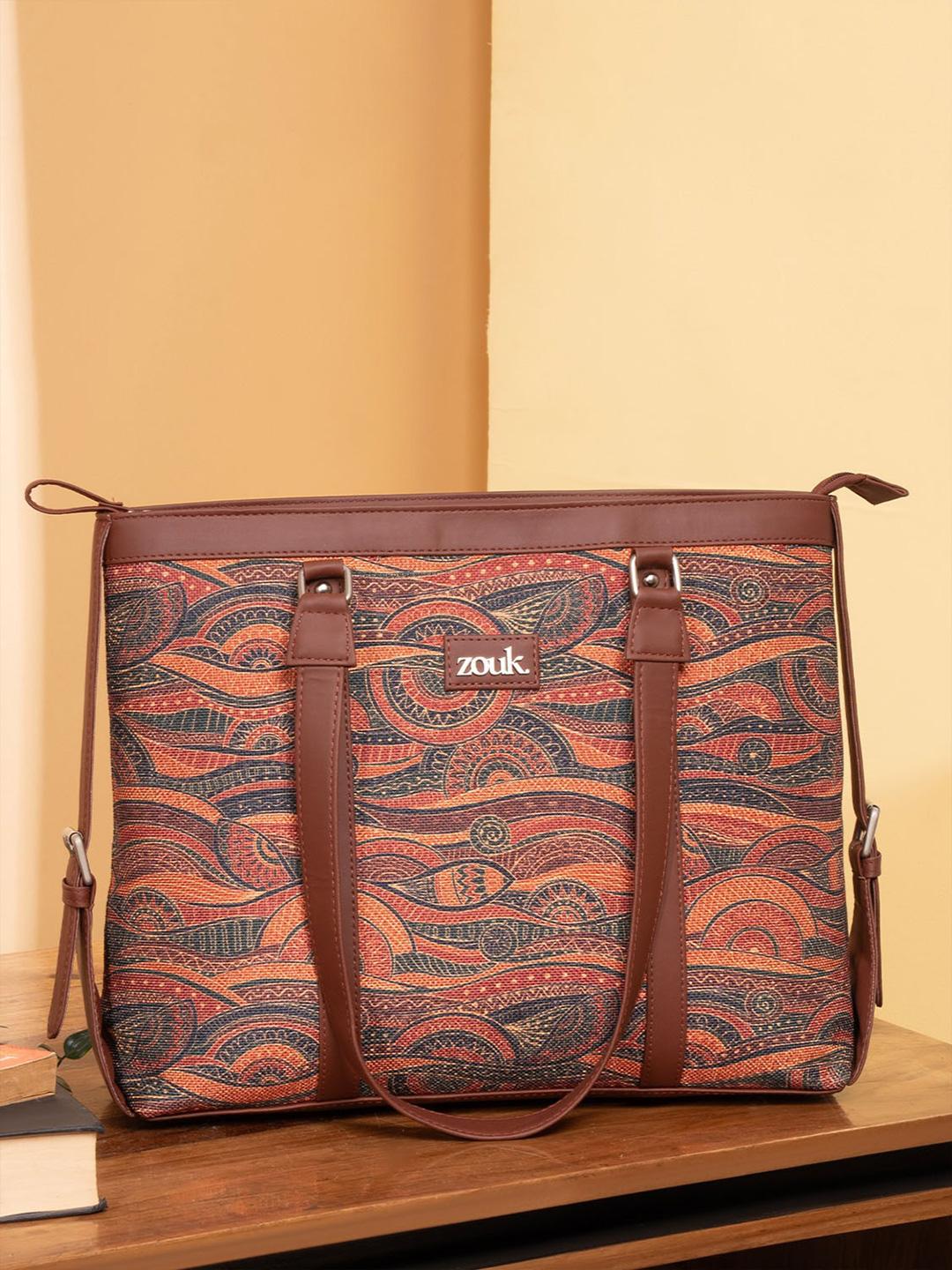 Buy ZOUK Women Printed Structured Shoulder Tote Bag - Handbags for ...
