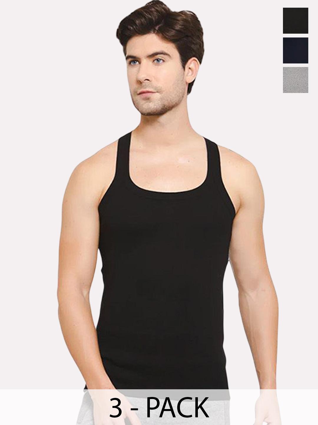 Buy Sporto By Macho Pack Of 3 Cotton Gym Vest - Innerwear Vests for Men ...