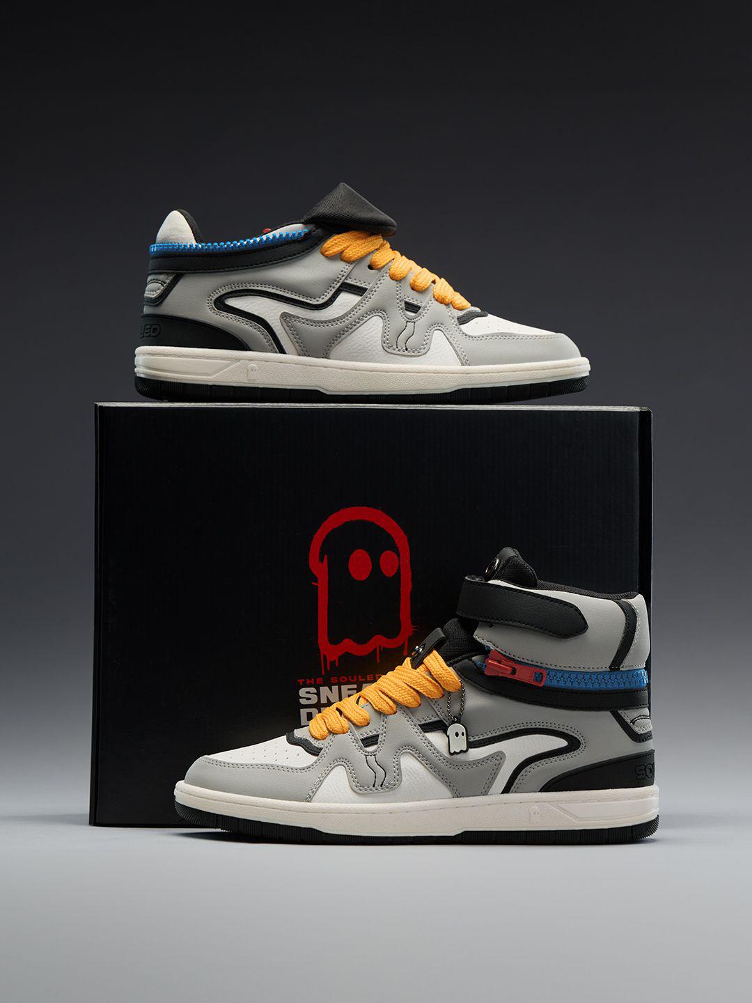 Buy The Souled Store UBZ Convertible Men Colourblocked PU TPR High Top ...