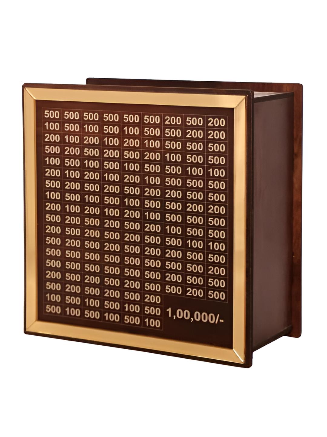 Buy White Mango Decor Brown & Gold Toned Wooden Money Bank Showpiece ...