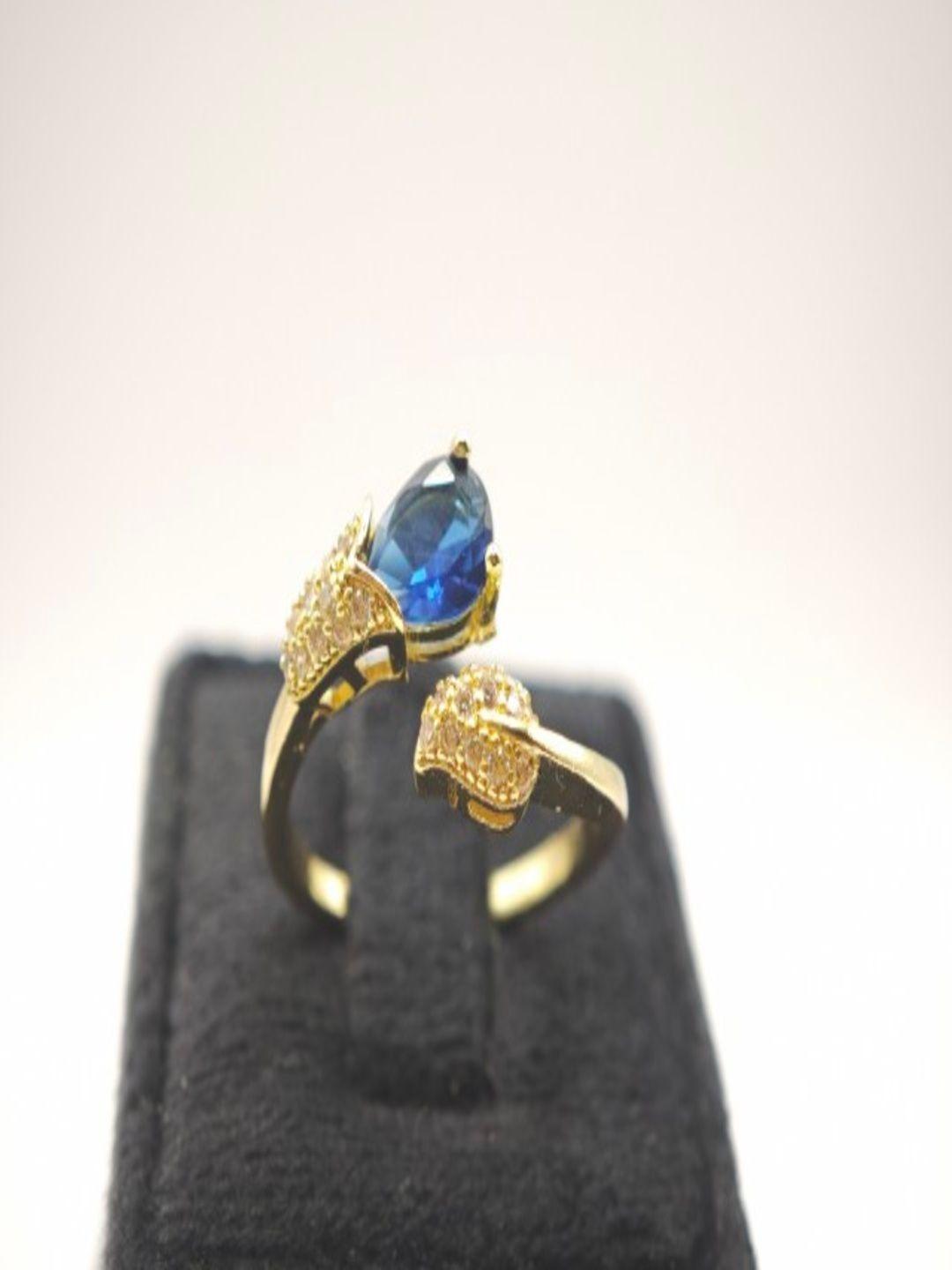 Buy SAPRAA TRENDS Gold Plated American Diamond Finger Ring - Ring for ...