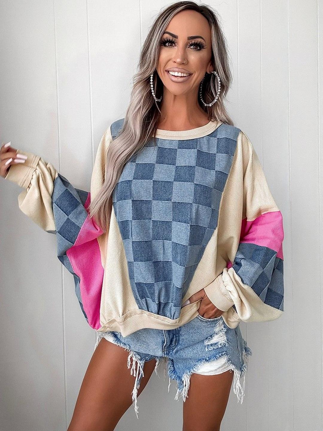 Buy HERE&NOW Women Checked Drop Shoulder Oversized Top - Tops for Women ...