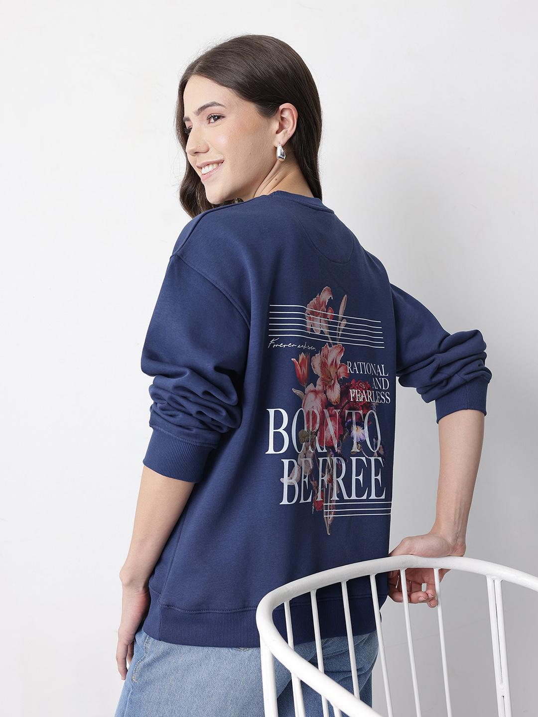 Buy Mast & Harbour Typography Printed Drop Shoulder Sleeves Sweatshirt ...