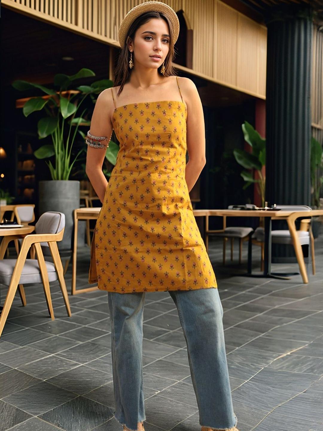 Buy Anni Designer Floral Printed Square Neck Kurta - Kurtas for Women ...