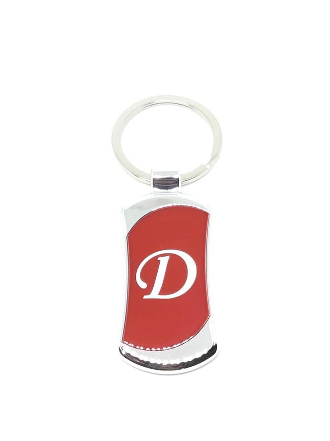 Buy AUGEN Stainless Steel Alphabet Letter D Printed Key Chain - Key ...