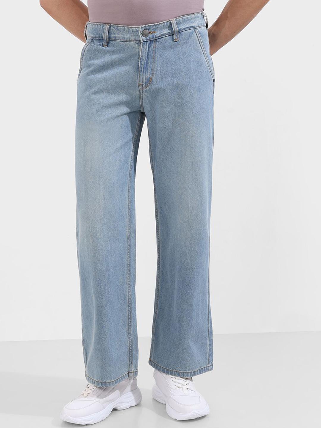 Buy Basixx Men Straight Fit Mid Rise Light Fade Clean Look Jeans ...