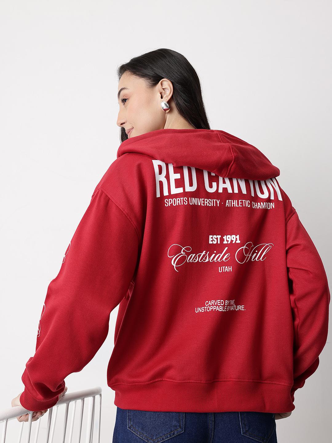 Buy Mast & Harbour Printed Hooded Oversized Sweatshirt - Sweatshirts ...