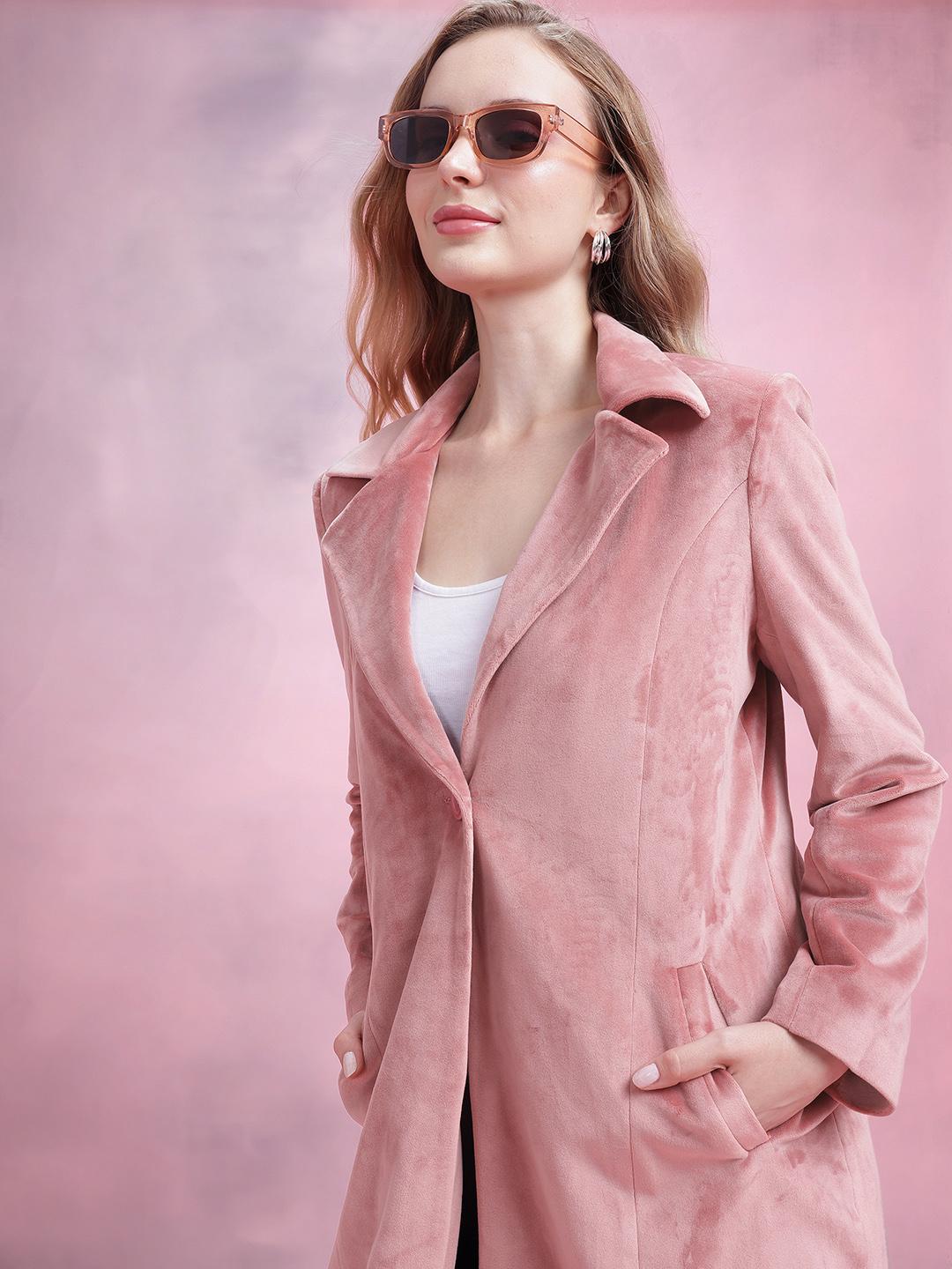Buy DressBerry Velvet Finish Single Breasted Overcoat - Coats for Women ...