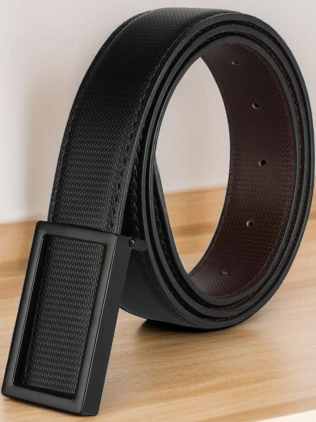 Buy Roadster Men Textured PU Reversible Formal Belt - Belts for Men ...
