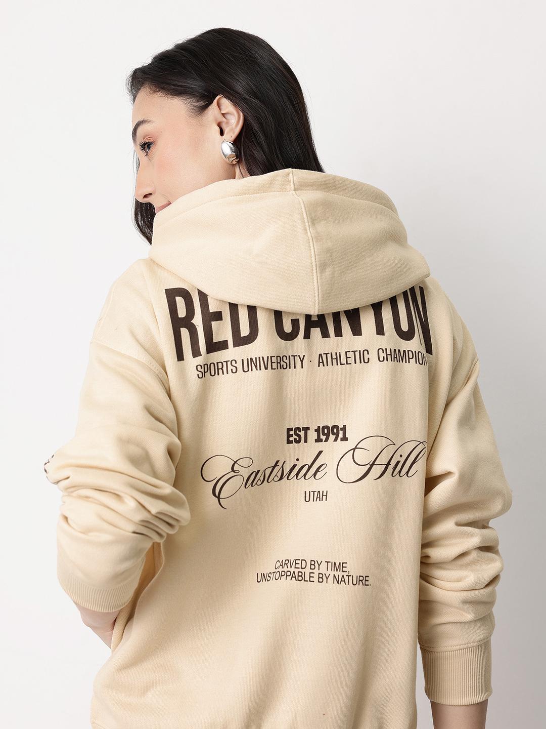 Buy Mast & Harbour Printed Hooded Oversized Sweatshirt - Sweatshirts ...