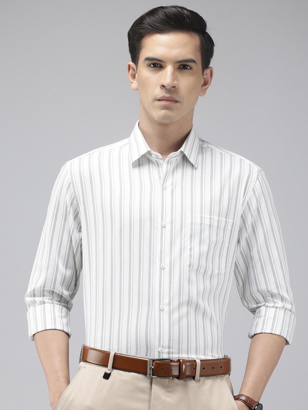Buy Arrow Pure Cotton Striped Manhattan Slim Fit Formal Shirt - Shirts ...