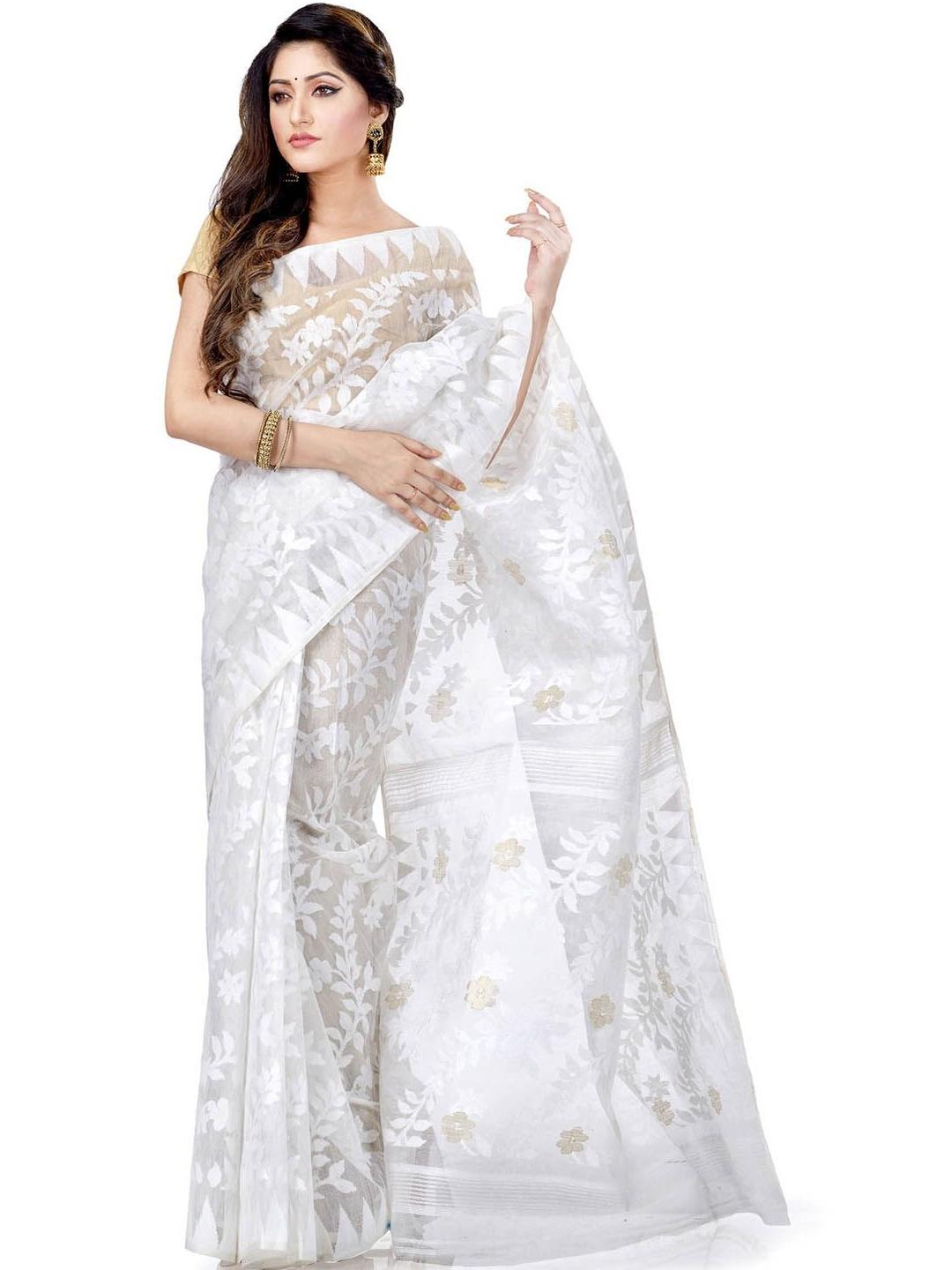 Buy Piyari Fashion Woven Design Jamdani Saree - Sarees for Women ...