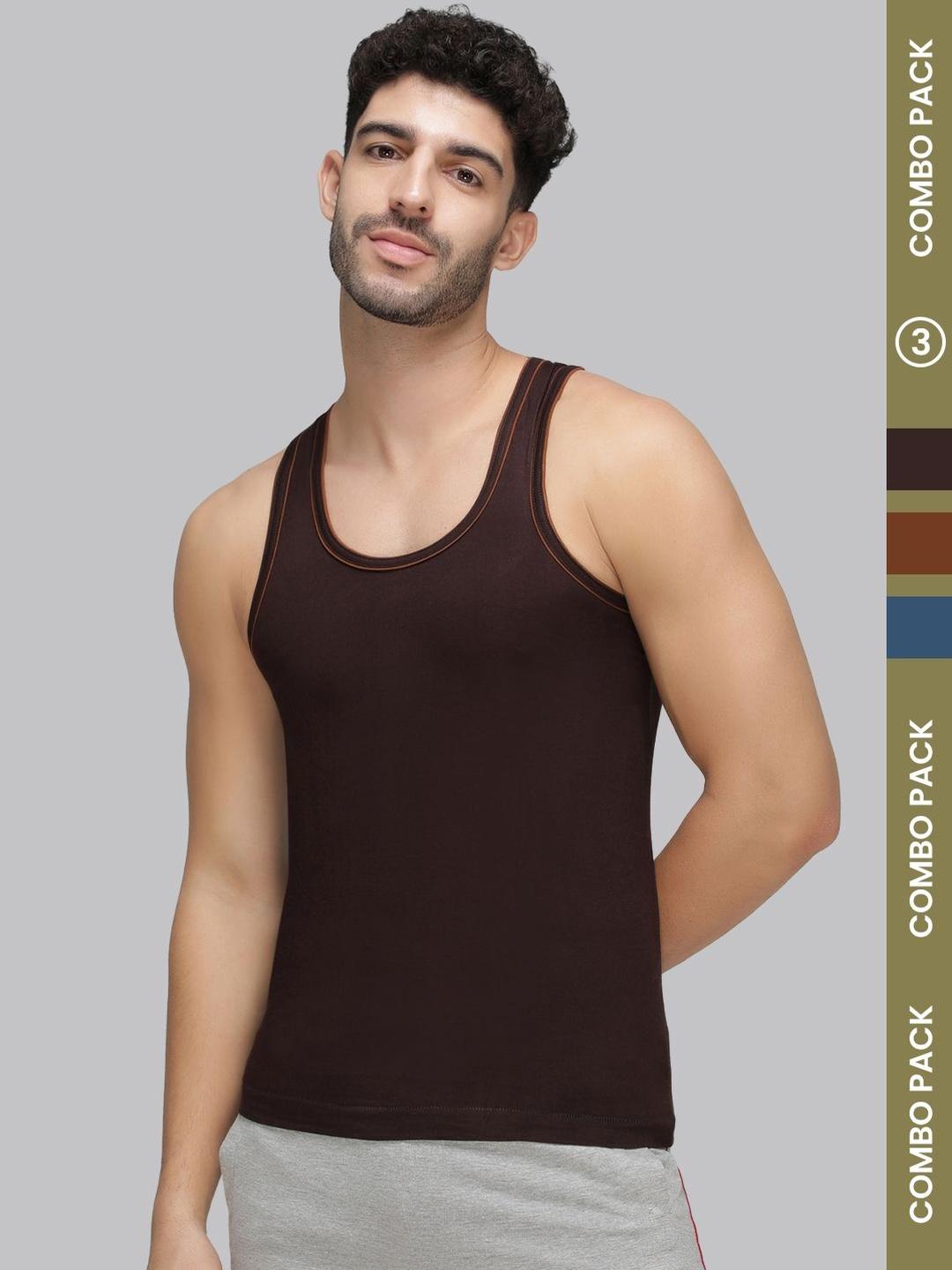 Buy AMUL COMFY Men Pack Of 3 Solid Cotton Undershirt Innerwear Vests ...