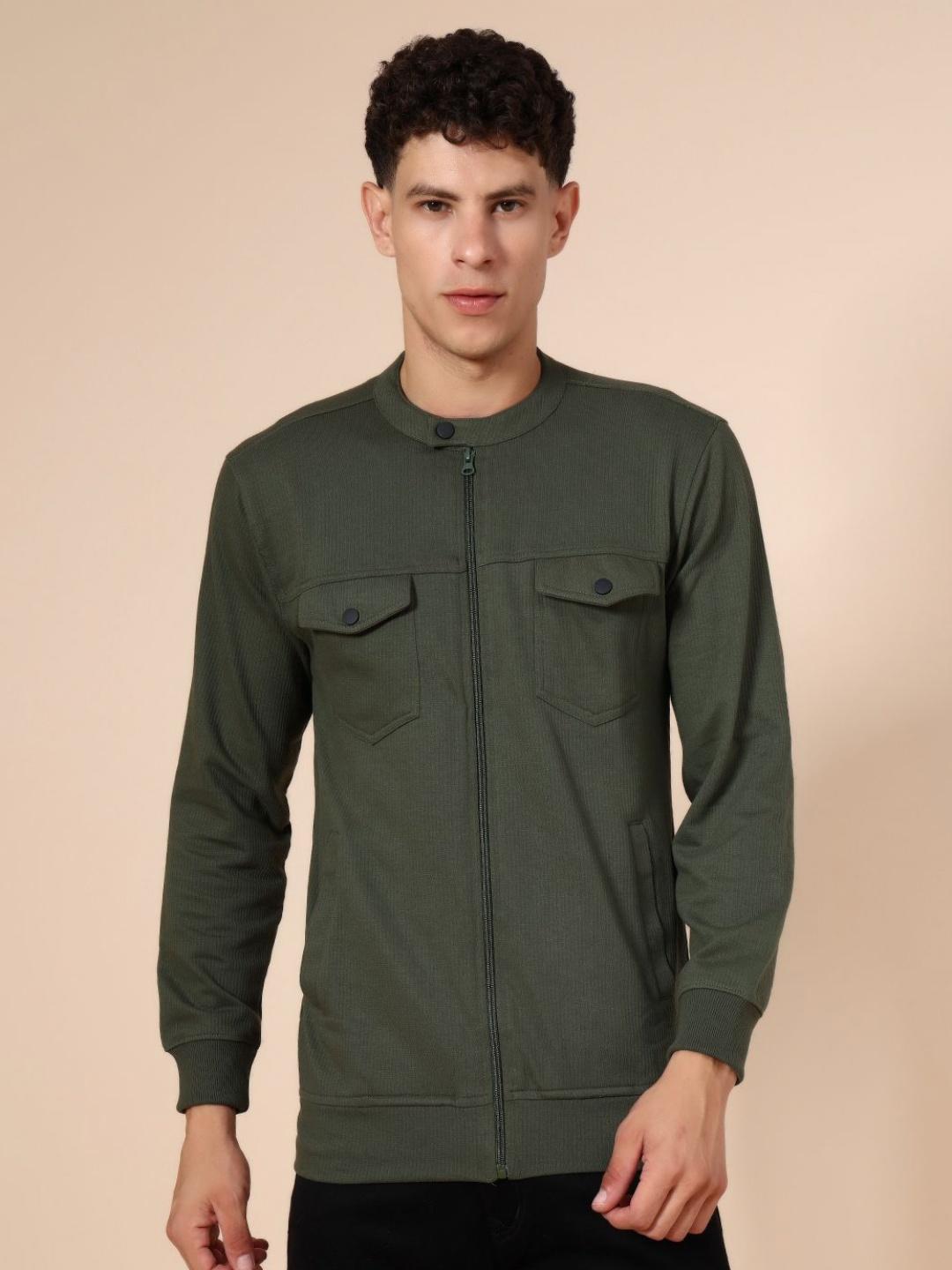 Buy V Mart Men Self Design Mock Collar Bomber Jacket - Jackets for Men ...