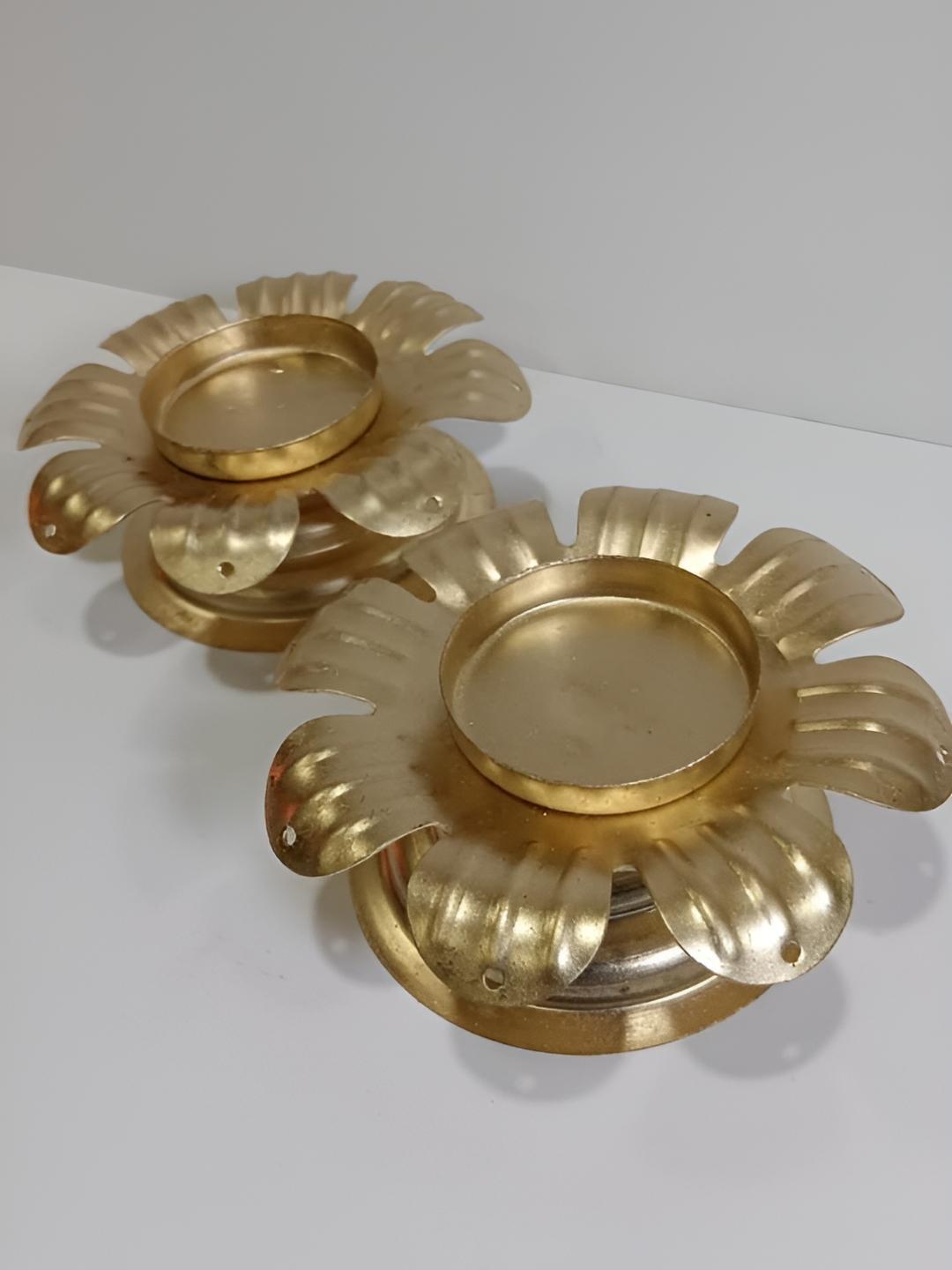 Buy Sellplus Brown 2 Pieces Glossy T Light Candle Holders - Candle ...