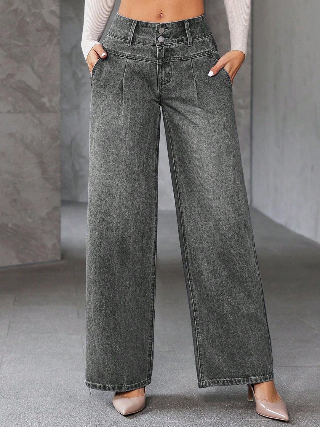 Buy ROBECULT COLLECTION Women Loose Wide Leg High Rise Light Fade ...