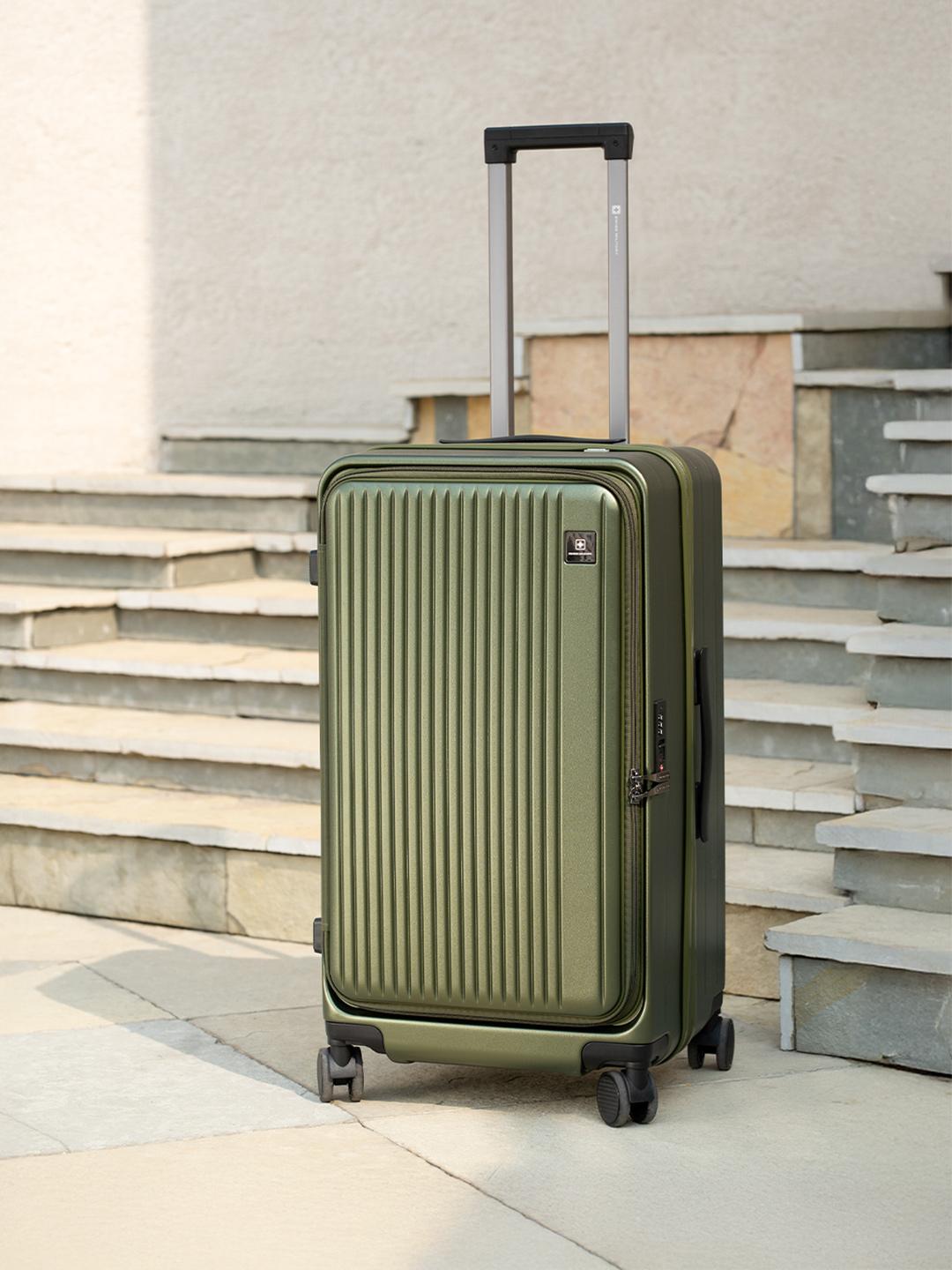 Buy SWISS MILITARY Jade Hard Textured Hard Sided Medium Trolley Bag ...