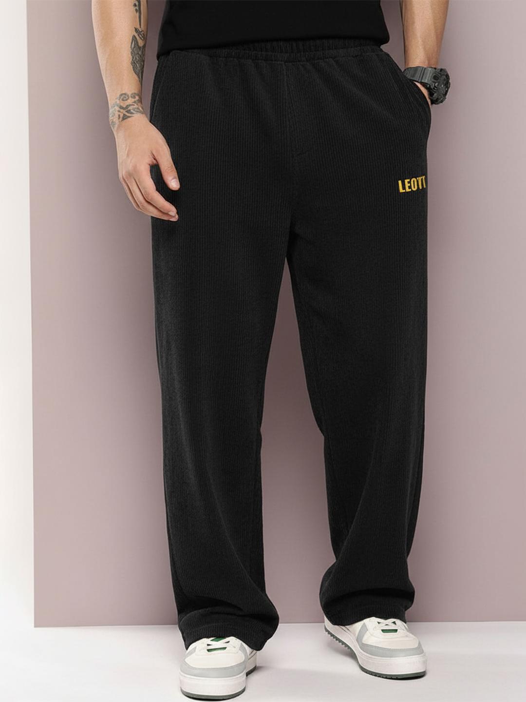 Buy Leotude Men Relaxed Fit Mid Rise Trousers - Track Pants for Men ...
