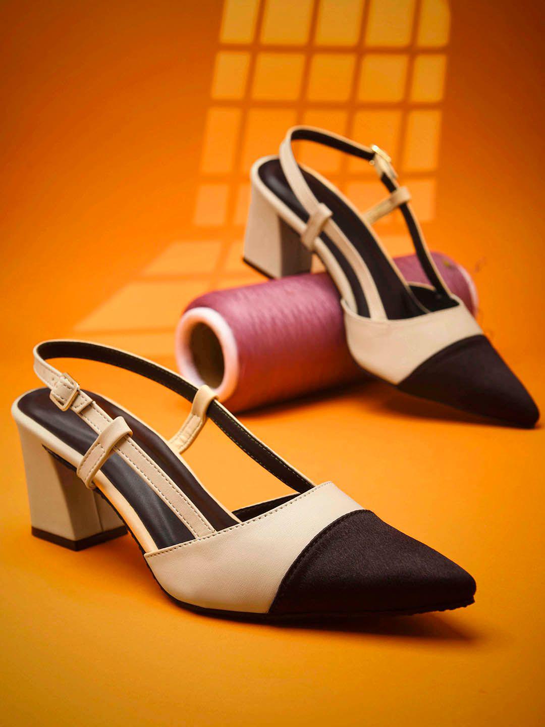Buy JM Looks Elegant Pointed Toe Singback Heels With Refined Cone Heel ...