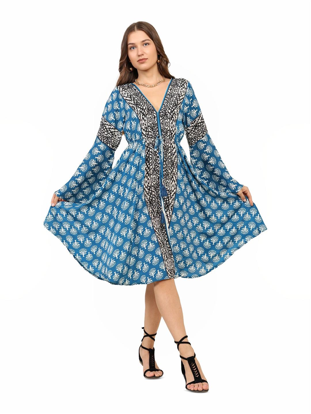 Buy GALE GIRLS Women Ethnic Motifs Printed Fit & Flare Knee Length ...