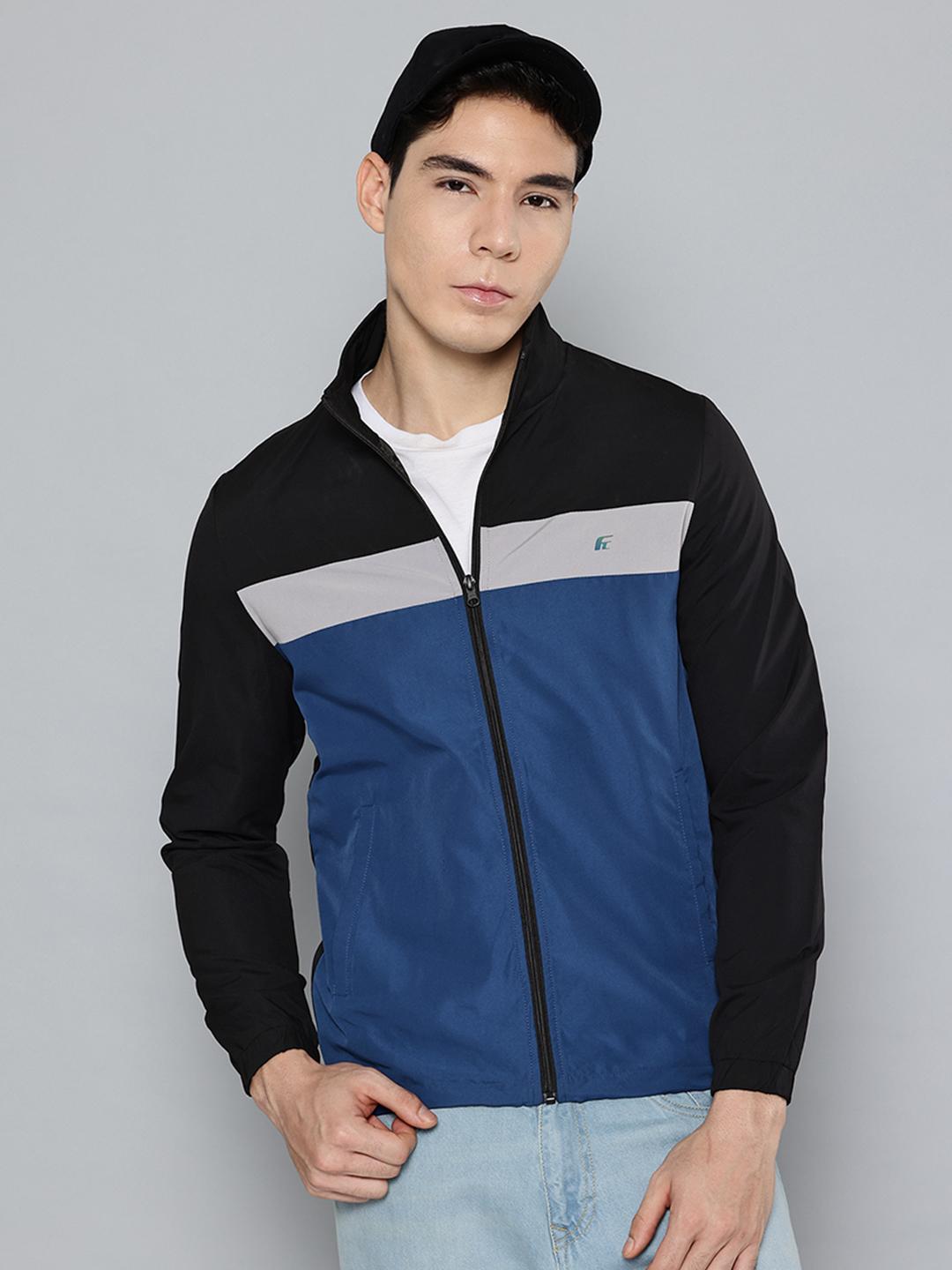 Buy Fort Collins Colorblocked Mock Collar Tailored Jacket - Jackets for ...