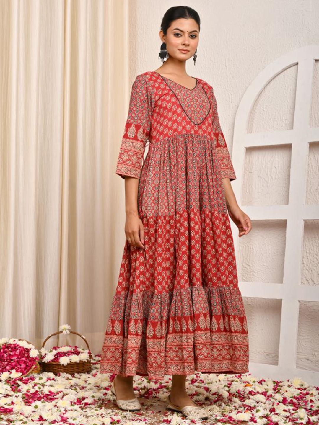 Buy Karaveera Women Bohemian Print Maxi Dress - Dresses for Women ...
