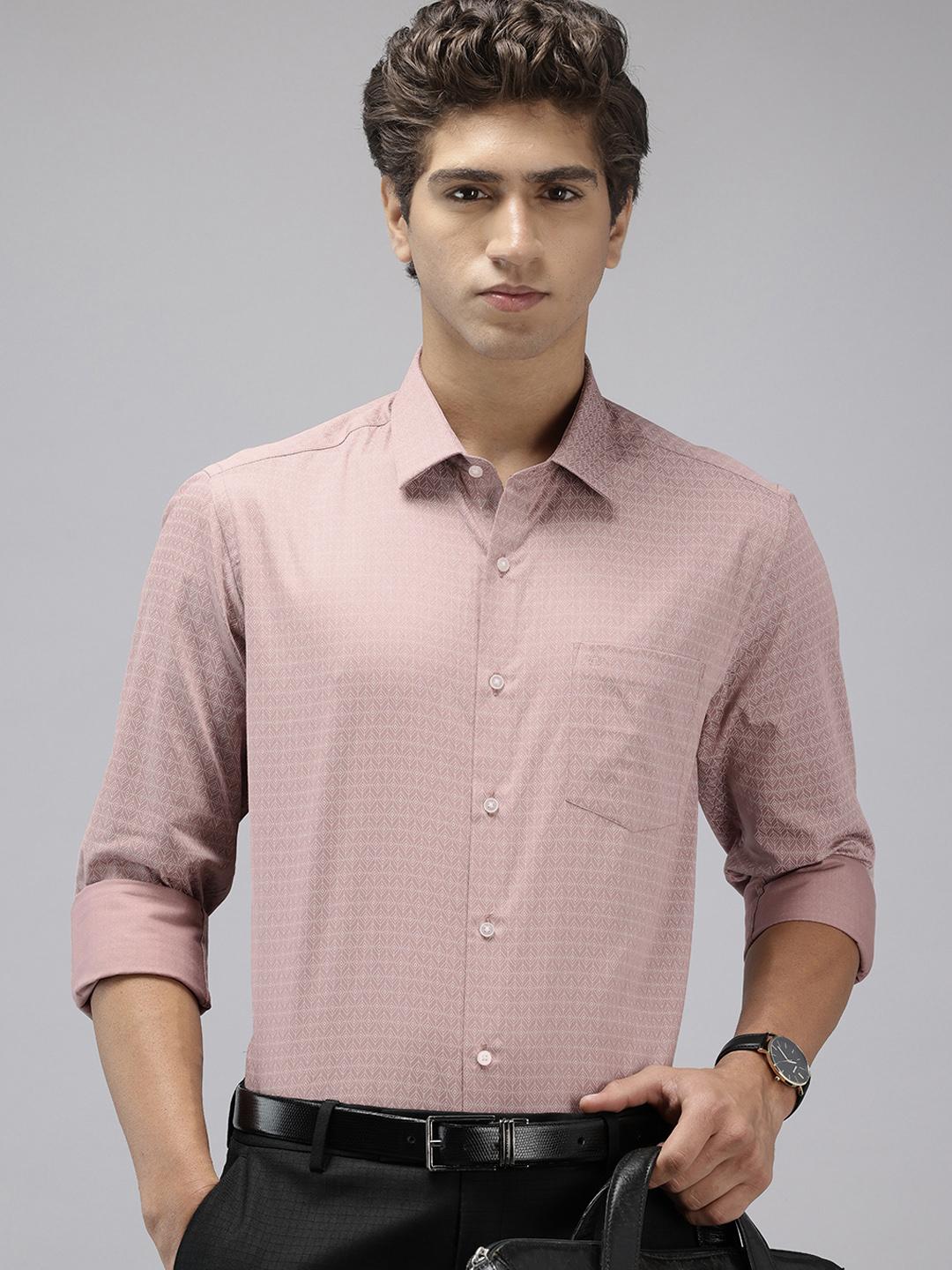 Buy Arrow Manhattan Slim Fit Geometric Printed Pure Cotton Formal Shirt ...
