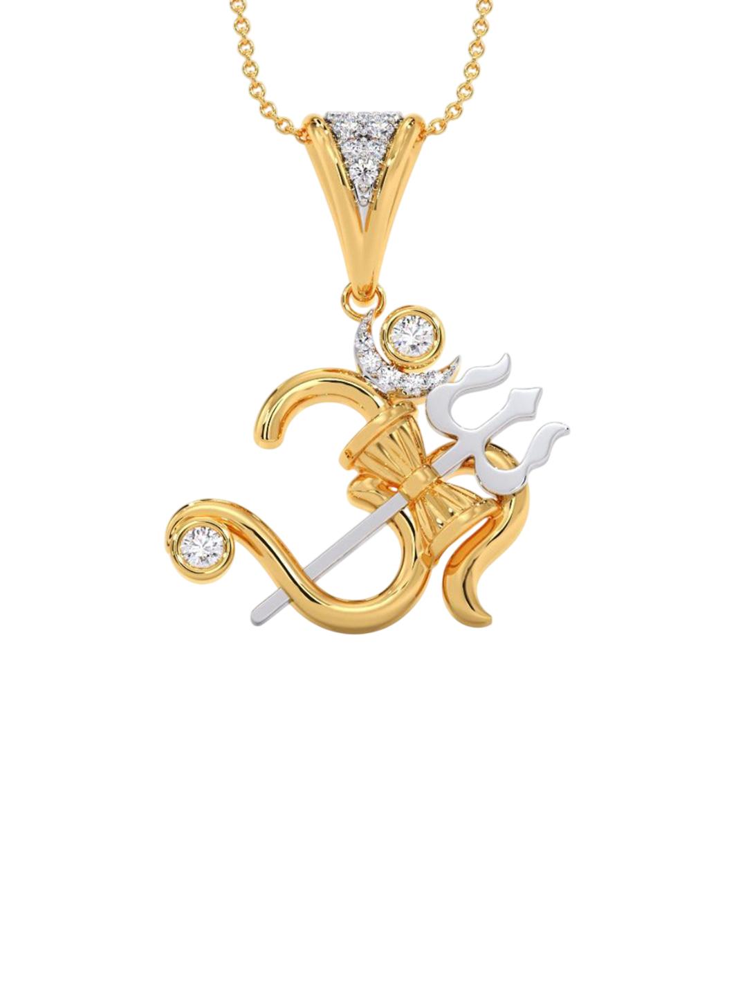 Buy CANDERE A KALYAN JEWELLERS COMPANY 14KT Gold Om Shiva Pendant ...