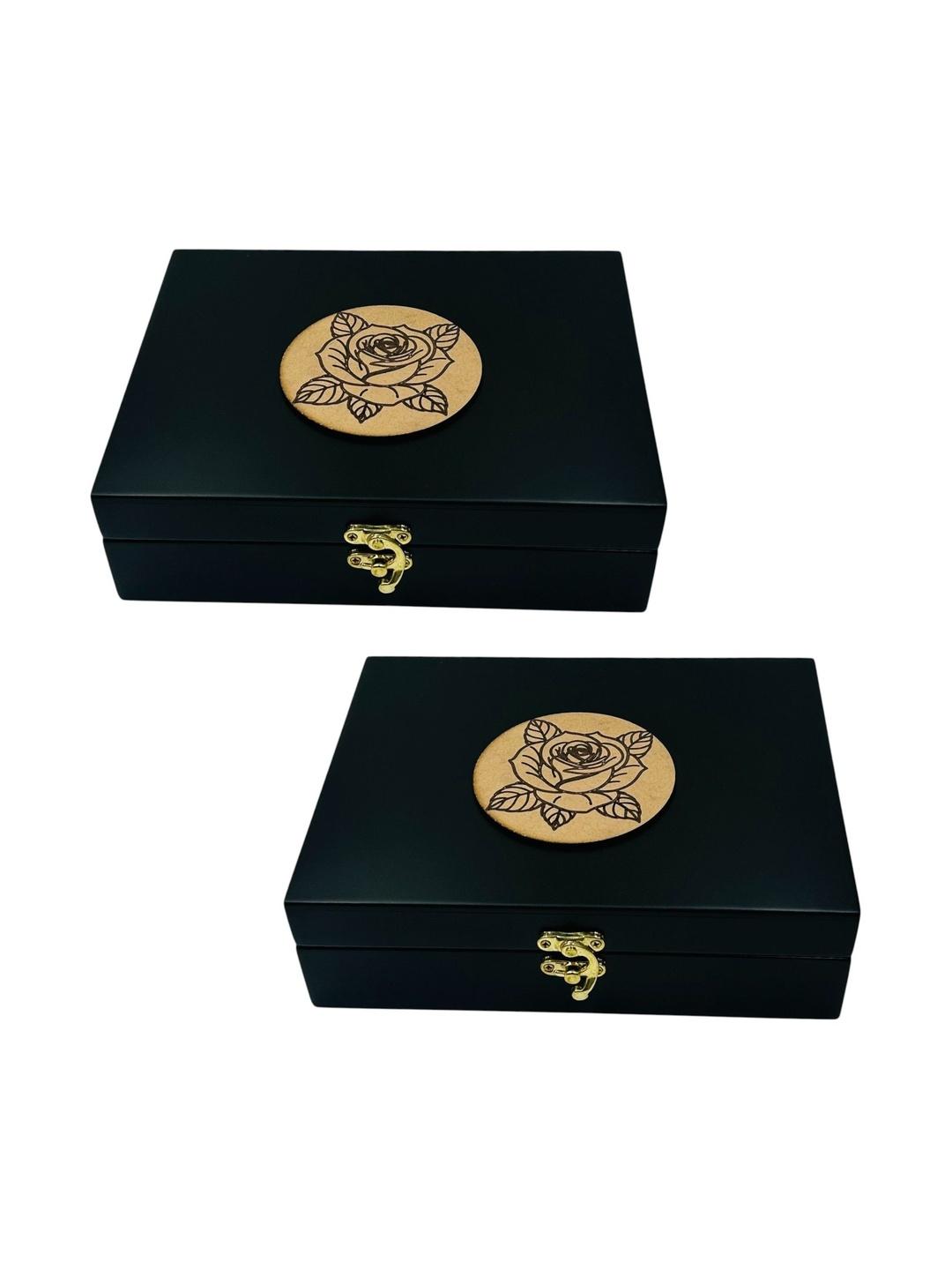 Buy Angira Handicrafts Elegant Black Wooden Multipurpose Storage Box ...