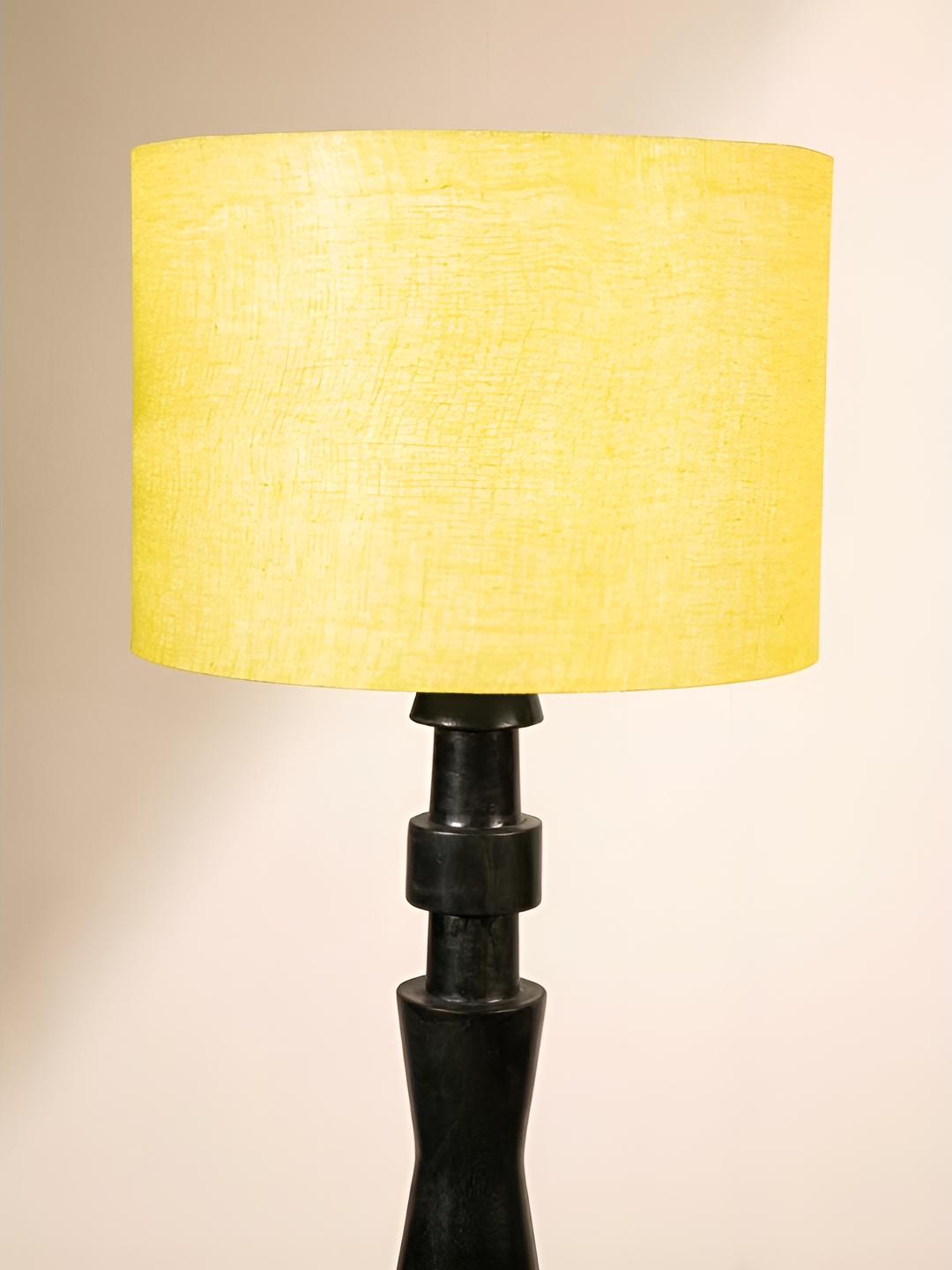 Buy FREEDOM TREE Yellow Textured Metal Drum Shaped Table Lamp - Table ...
