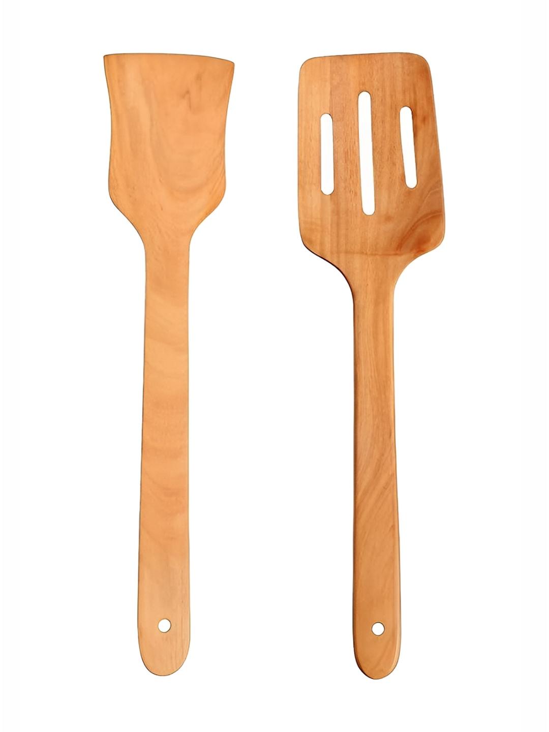 Buy Woodkit Kitchenware Brown 2 Pieces Wooden Cooking Spatula - Spatula ...
