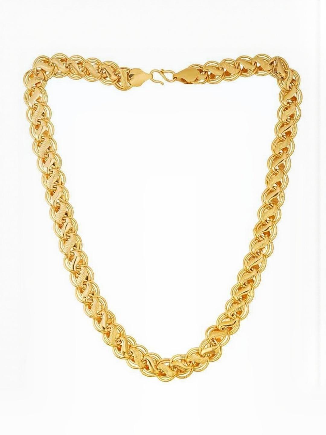 Buy Fashion Fusion Collection Unisex Gold Toned Minimal Link Chain ...