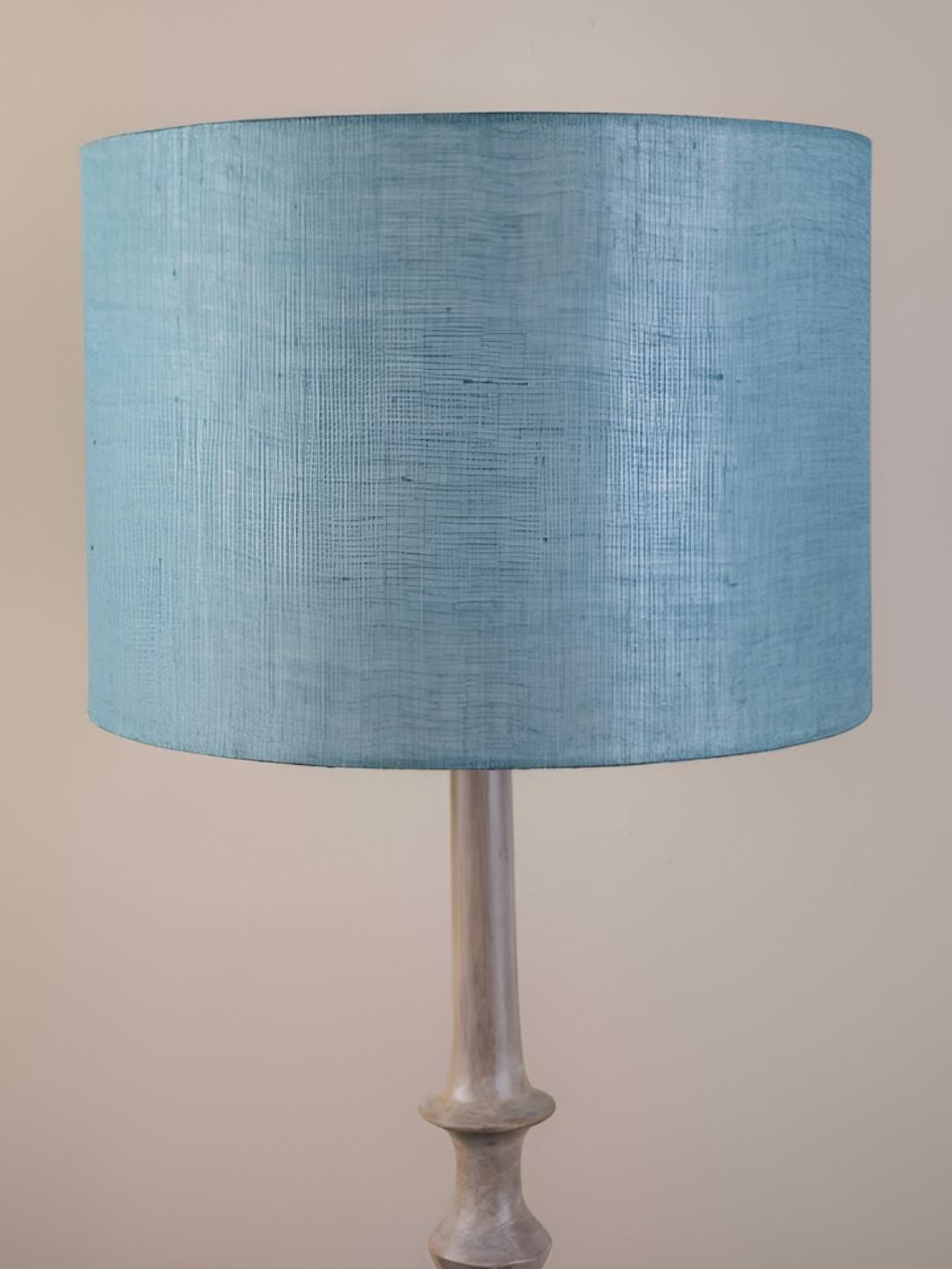 Buy FREEDOM TREE Blue & White Cotton And Metal Drum Shaped Lamp - Floor ...