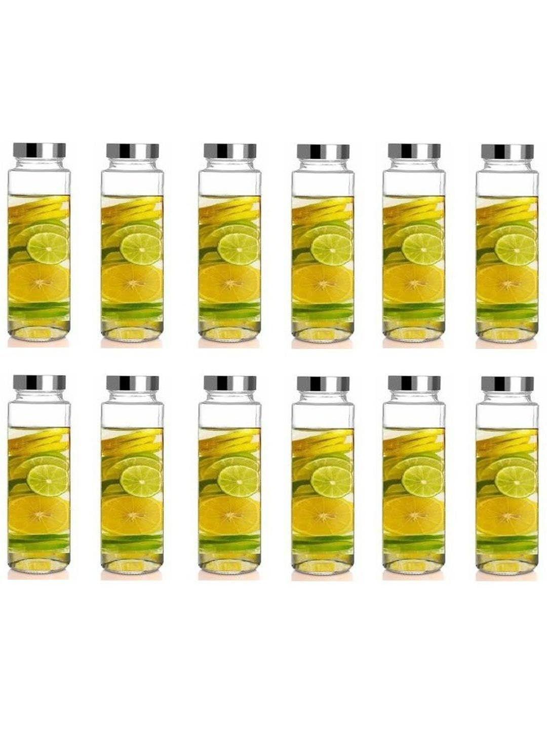 Buy 1ST TIME Set Of 12 Transparent Freezer Safe Glass Water Bottle ...