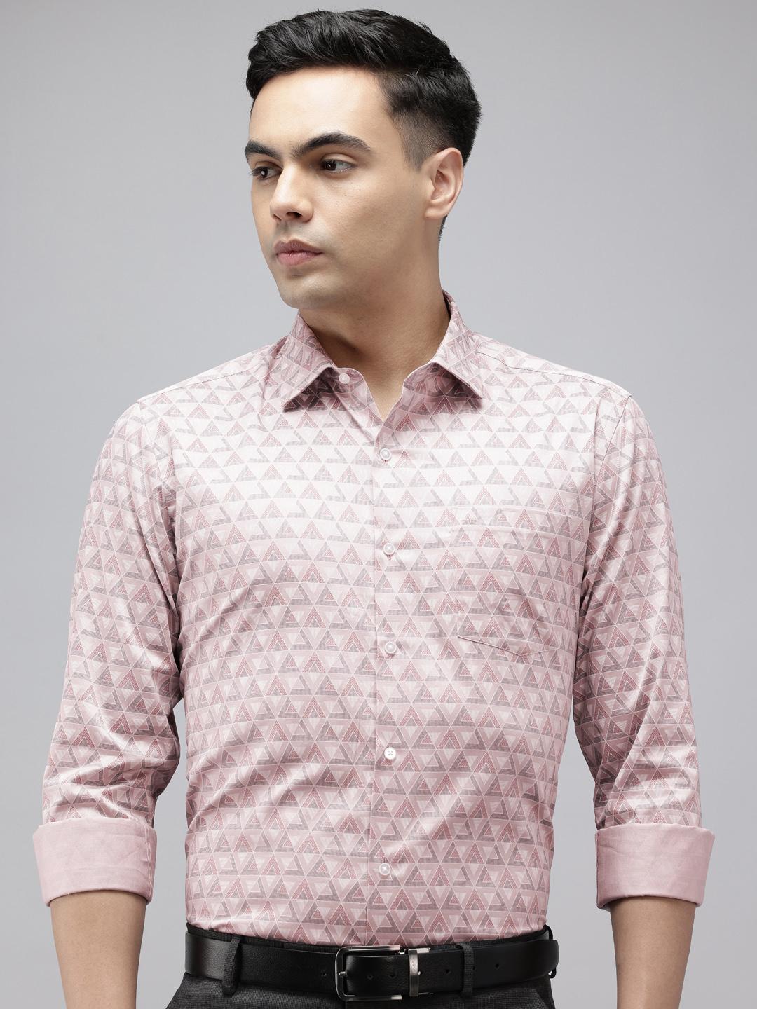 Buy Arrow Manhattan Slim Fit Geometric Printed Pure Cotton Formal Shirt ...