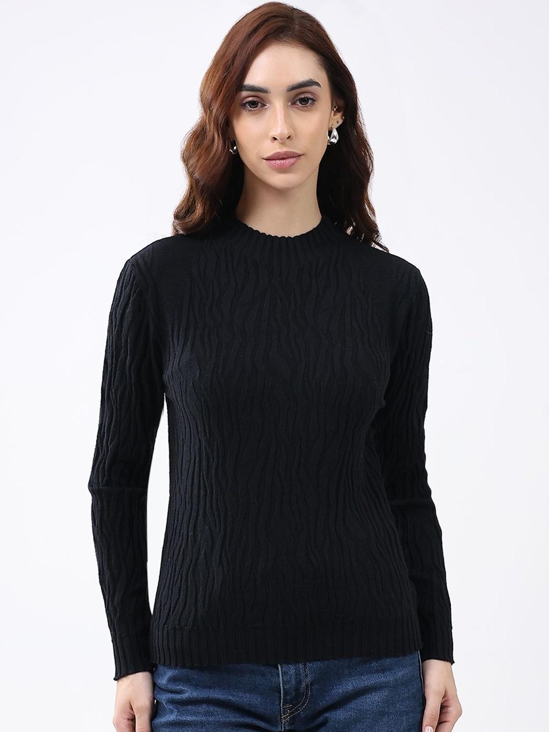 Buy Monte Carlo Women High Neck Self Design Woollen Top - Tops for ...