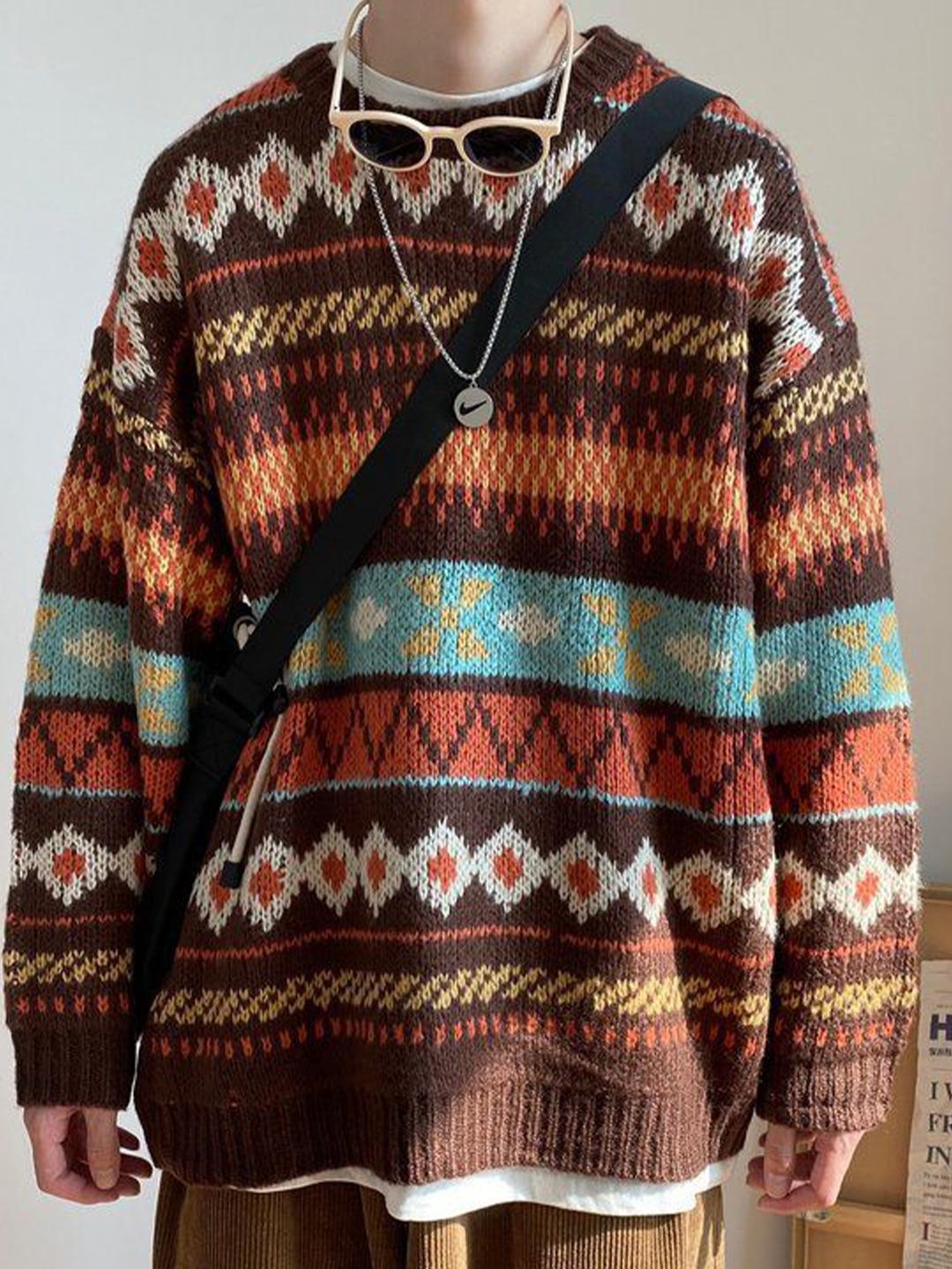 Buy StyleCast X Revolte Men Self Design Pullover - Sweaters for Men ...