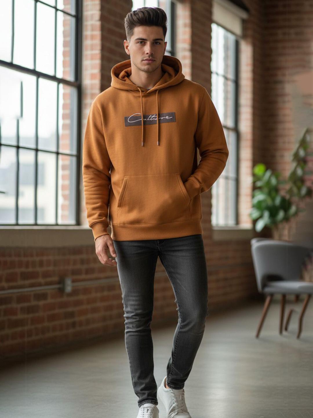 Buy Mast & Harbour Men Typography Printed Hooded Sweatshirt ...