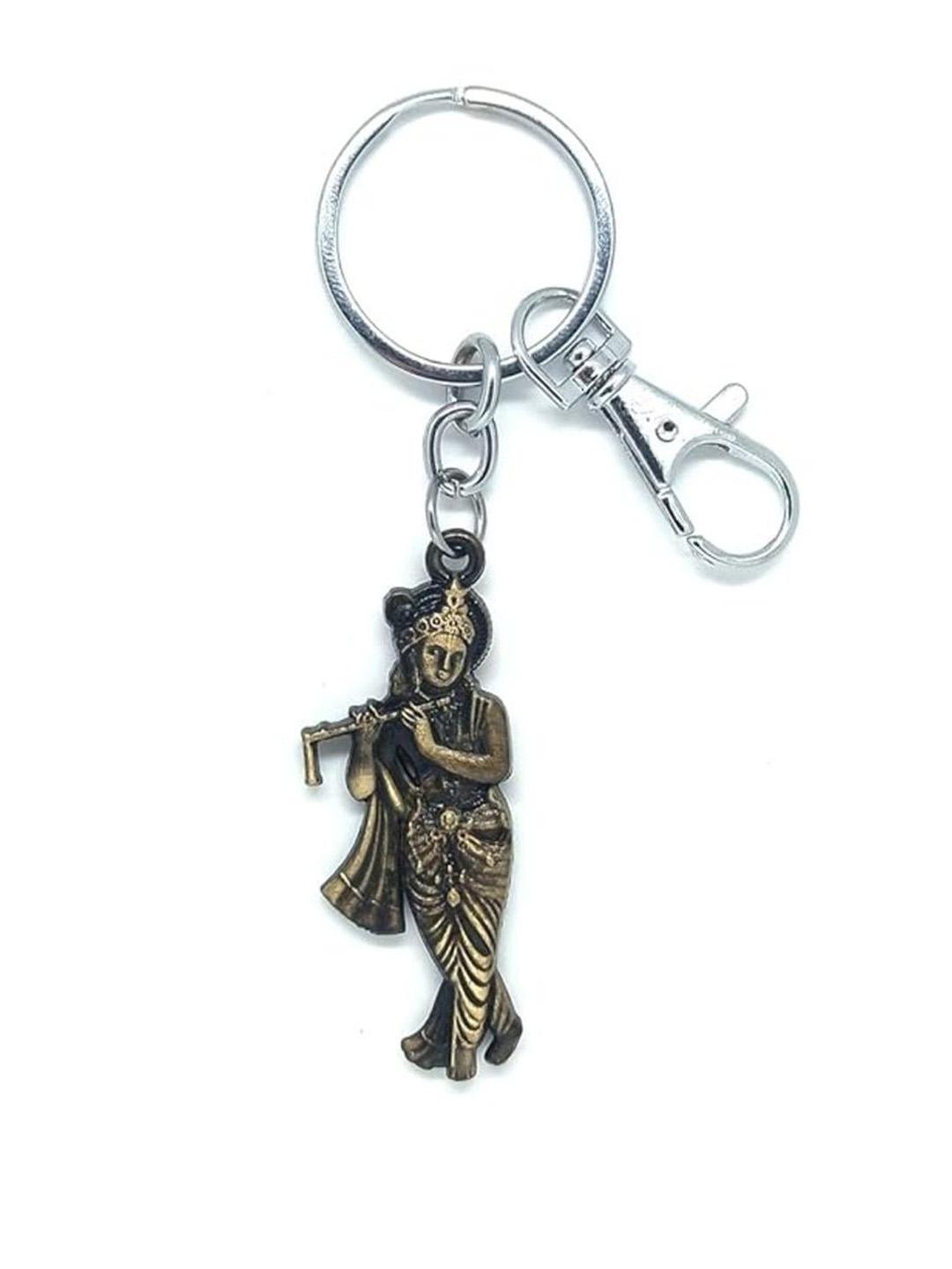 Buy Get Fatang Lord Krishna Bansuri Flute Dual Sided Brass Key Chain ...