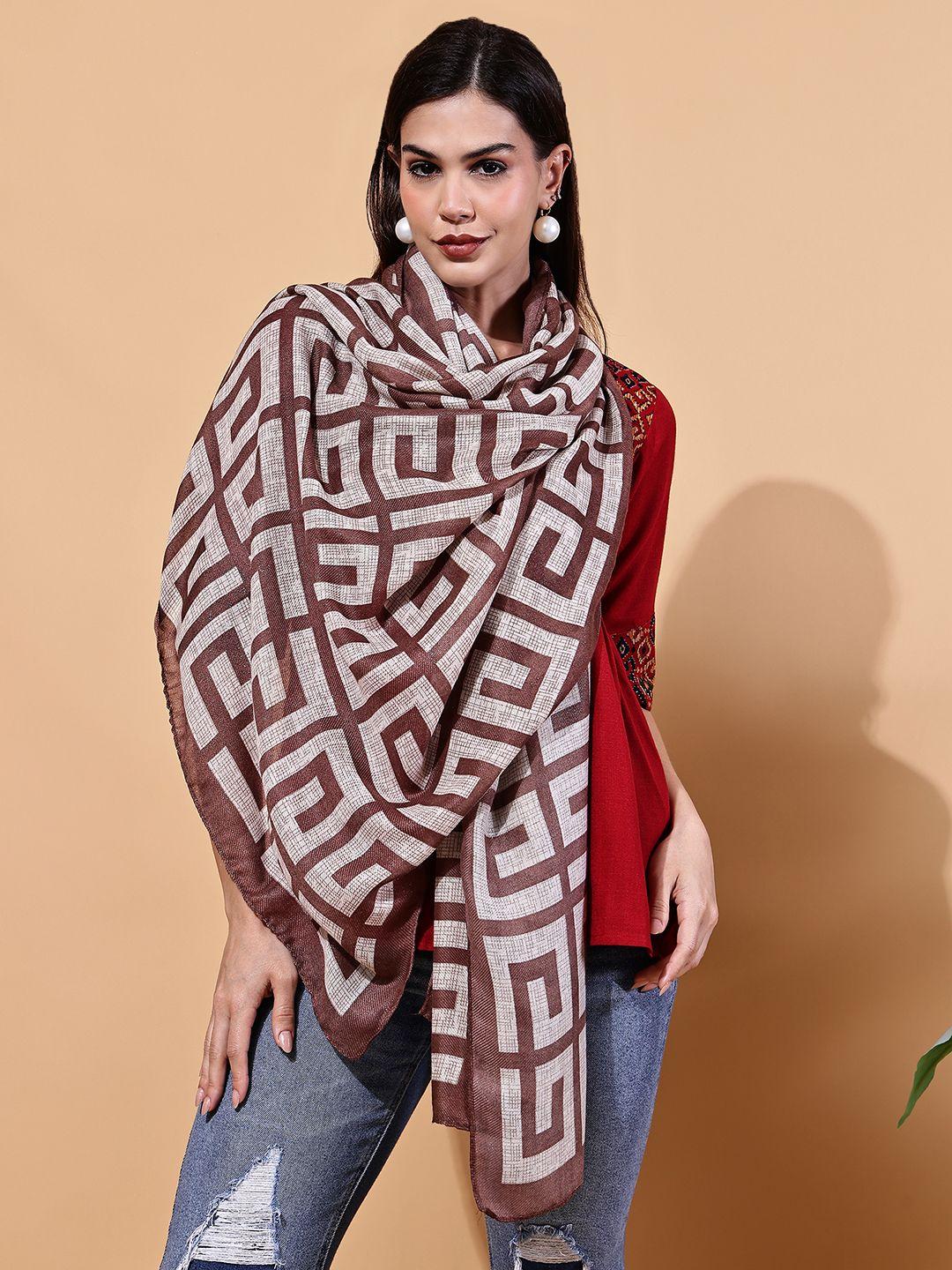 Buy LOOM LEGACY Women Abstract Printed Stole With Taping - Stoles for ...