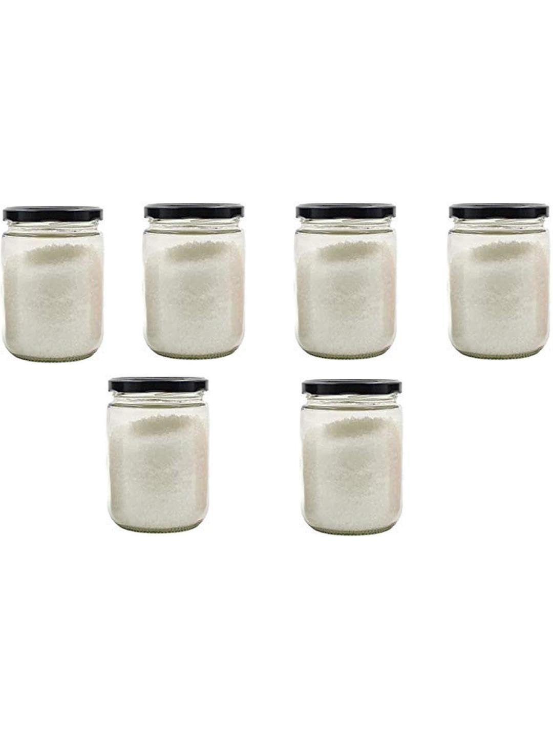 Buy 1ST TIME Set Of 6 Floral Transparent Glass Twist Lock Jar ...