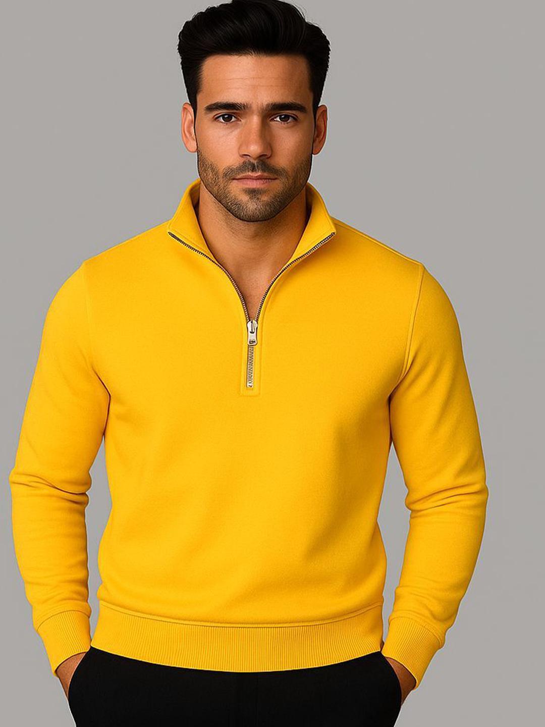 Buy MACK JONNEY Men Solid Mock Neck Full Sleeves Sweatshirt ...