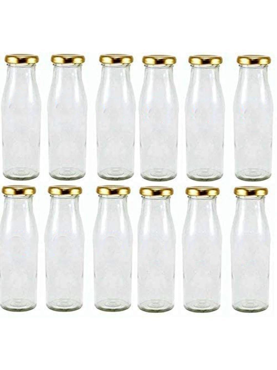 Buy 1ST TIME Set Of 12 Transparent Glass Freezer Safe Water Bottle ...