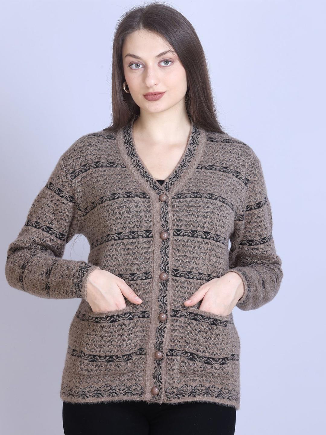 Buy FIRST SLEEP Abstract Self Design Woollen Cardigan - Sweaters for ...